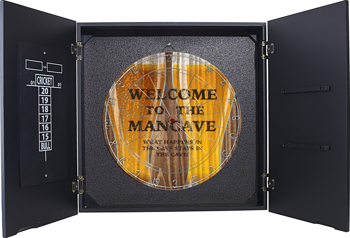 BANG Man Cave Dart Board + Cabinet Combo
