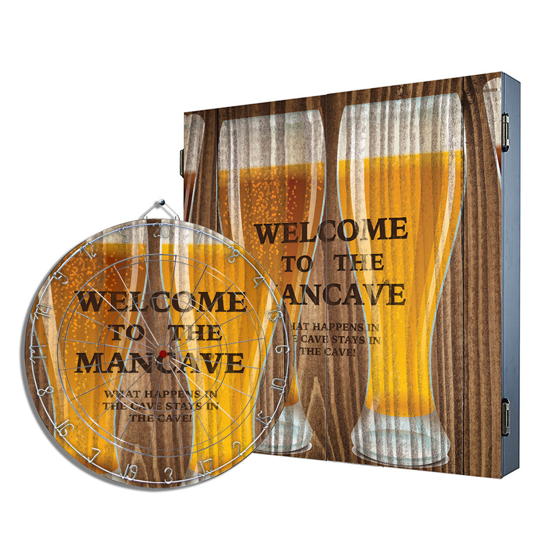 BANG Man Cave Dart Board + Cabinet Combo