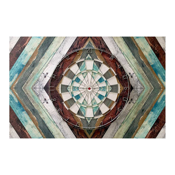 Rustic Diamond Planked Dartboard & Backboard Combo