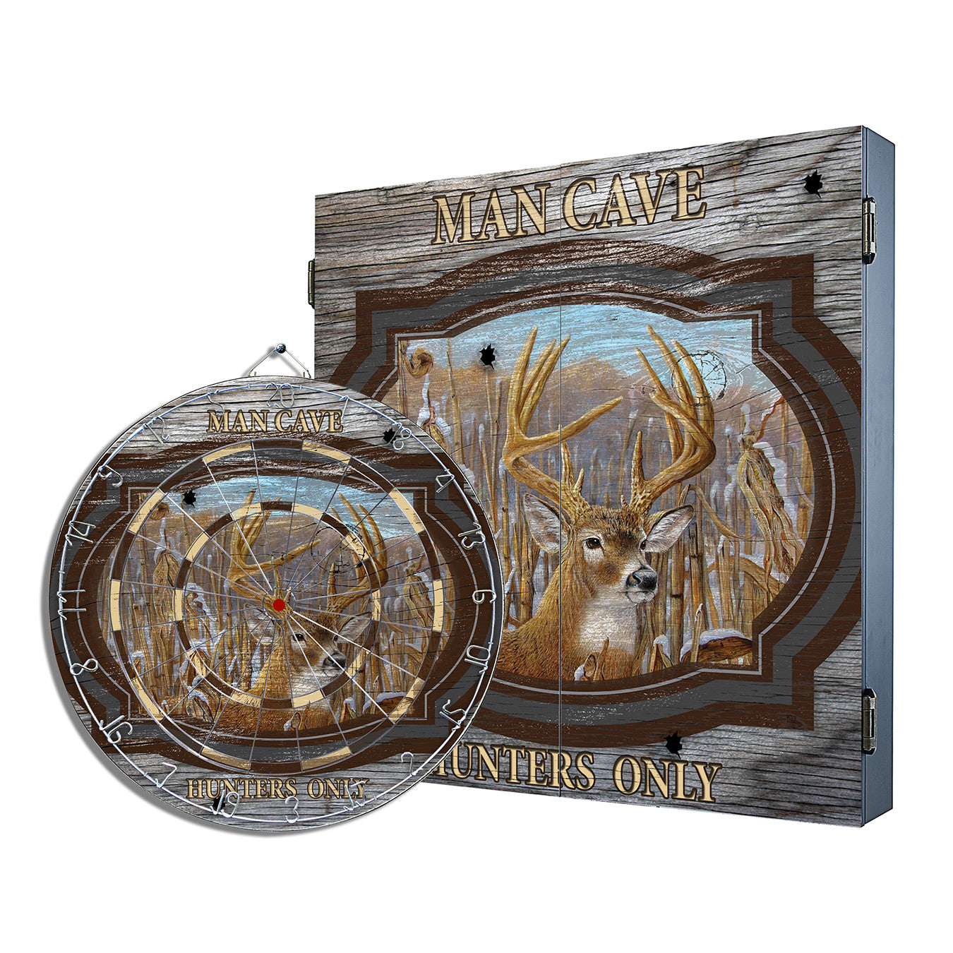 Hunters Man Cave Dart Board + Cabinet Combo